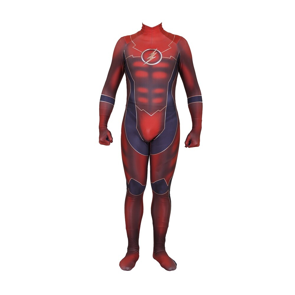Superheroes Flash costume The Flash Costume Lycra Fabric Bodysuit ...