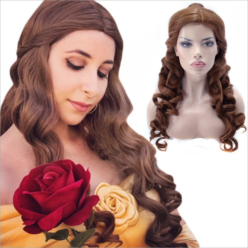 Beauty and the Beast Bella Wig Women's Sexy Long Curly Fancy Dress Wig ...