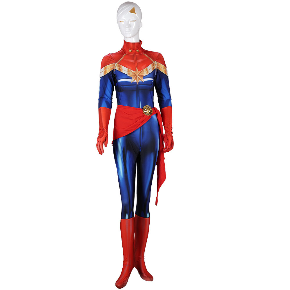 Superhero Captain Marvel costume Carol Danvers cosplay clothes with ...