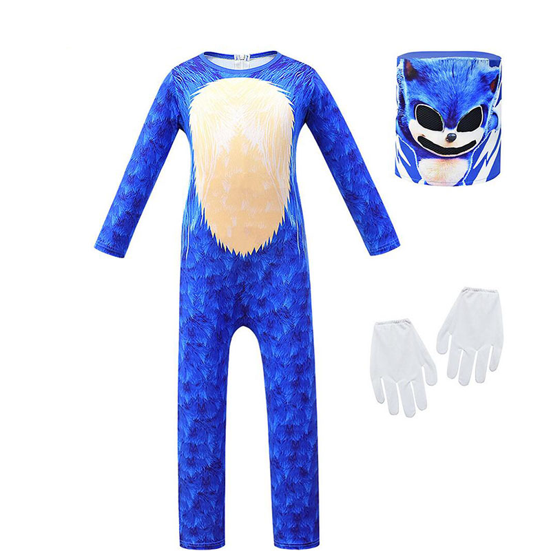Kids cosplay Sonic the hedgehog clothes boys and girls Halloween ...