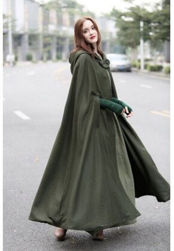 Medieval Renaissance Hooded Cardigan Sleeveless Long Skirt Shawl Dress ...