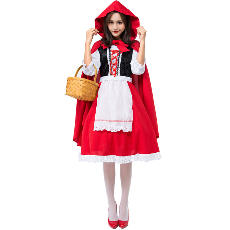 Halloween Little Red Riding Hood cosplay red maid stage costume - MYanimec