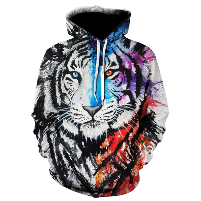 3D unisex tiger sweetshirt pullover hoodie for men and women - MYanimec