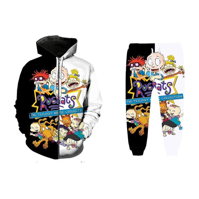 unisex pullover sweatshirt adult rugrats hoodie suit - MYanimec