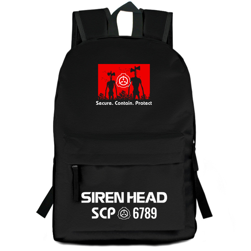 SCP Siren Head Black Red Backpack - MYanimec