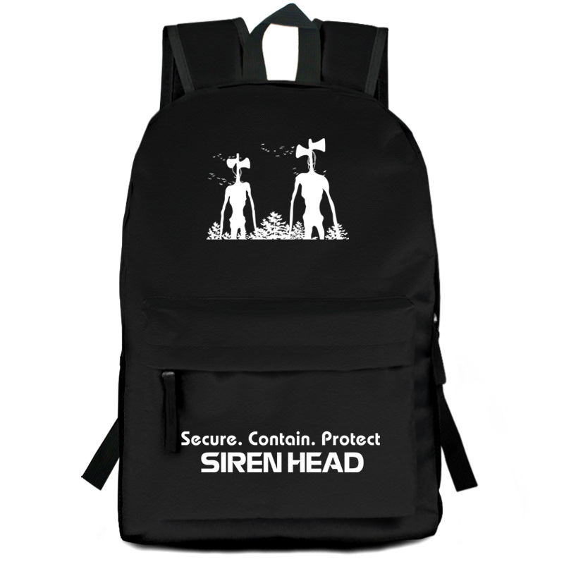 SCP Siren Head Black White Adults Kids Backpack - MYanimec
