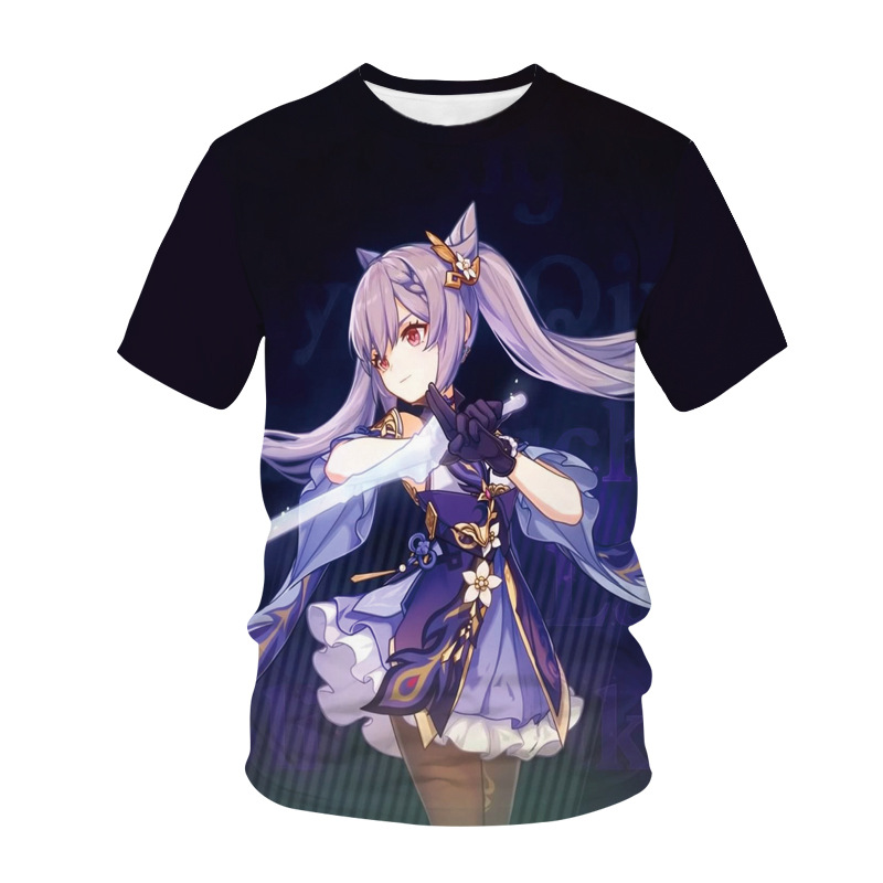 Game Genshin Impact Adult Keqing Shirt T Shirt Clothing Merch - MYanimec