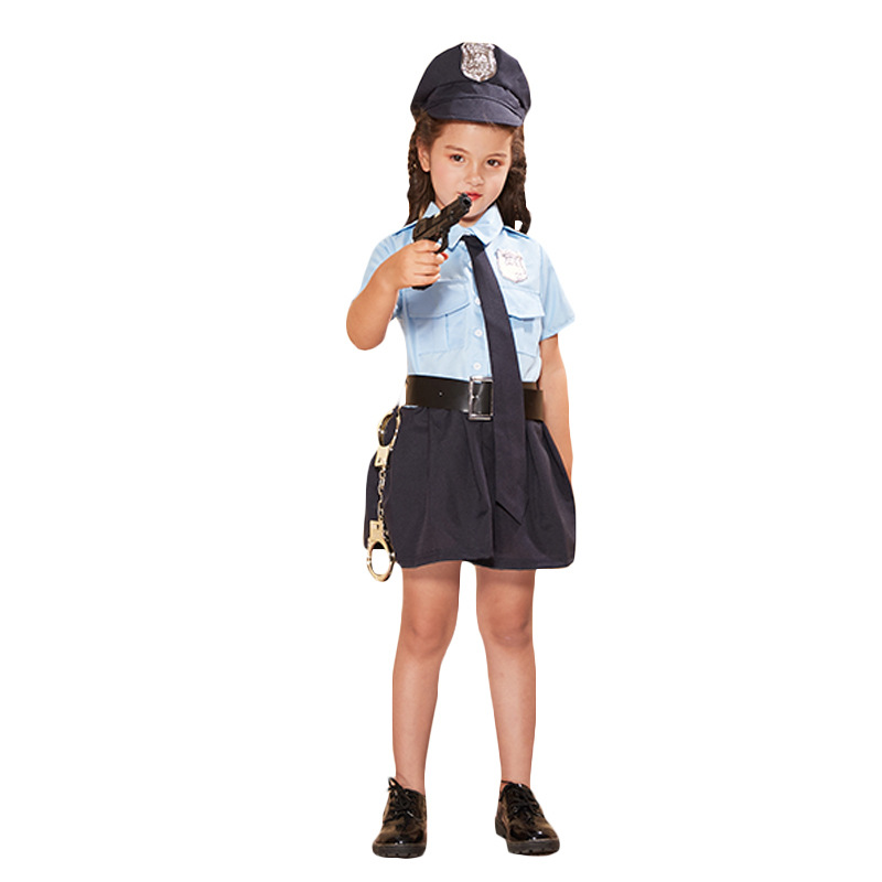 Kids Girl Police Cop Costume Outfit - MYanimec
