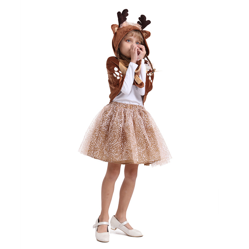 Kids Deer Halloween Costume Girls Dress Suit - MYanimec