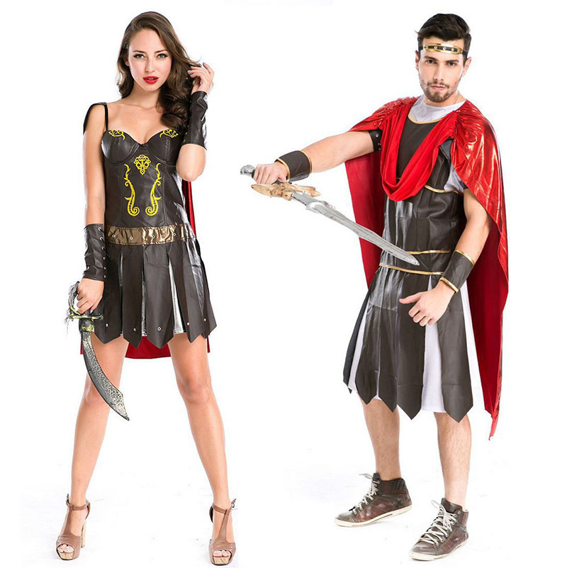 Spartan Warrior Costume Couples Halloween Outfit - MYanimec