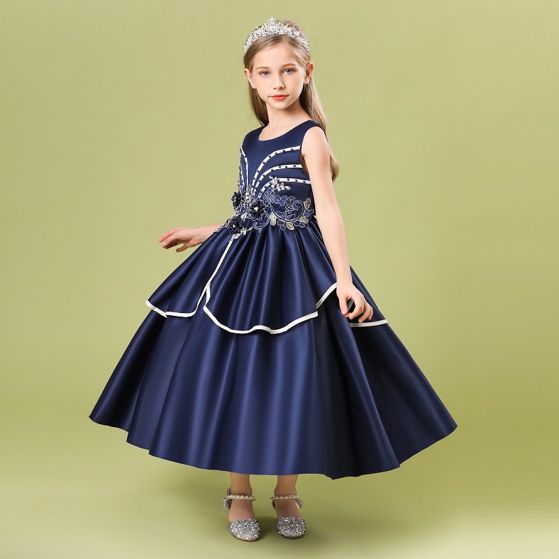 Princess Blue Costumes Dress Outfit For Girls - MYanimec
