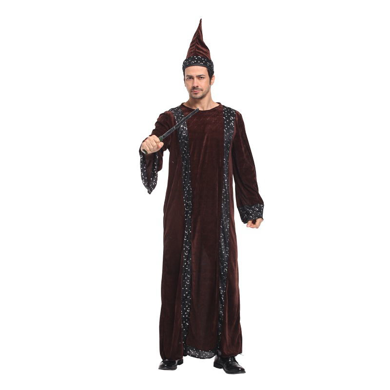 Mens Witch Halloween Brown Costume - MYanimec