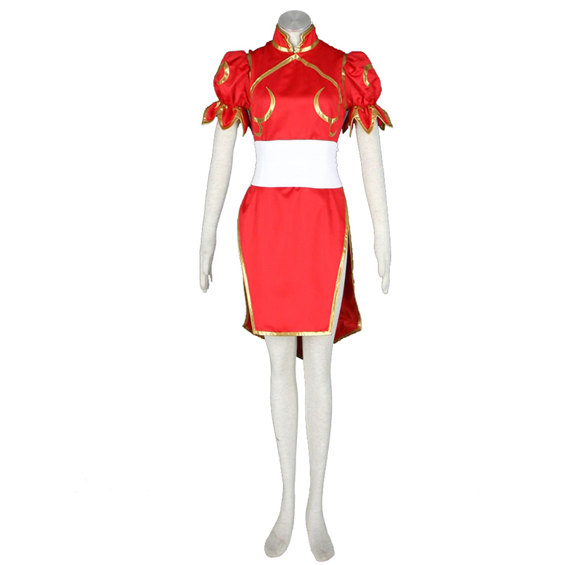Adult Street Fighter Dress Red Chun Li Costume - MYanimec