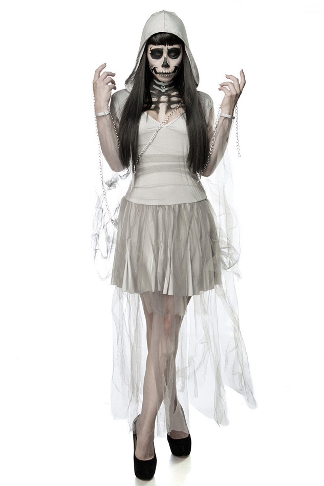 Women Ghostly Bride Skull Halloween Costume - MYanimec