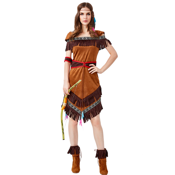 Womens Warrior Brown Costume - MYanimec