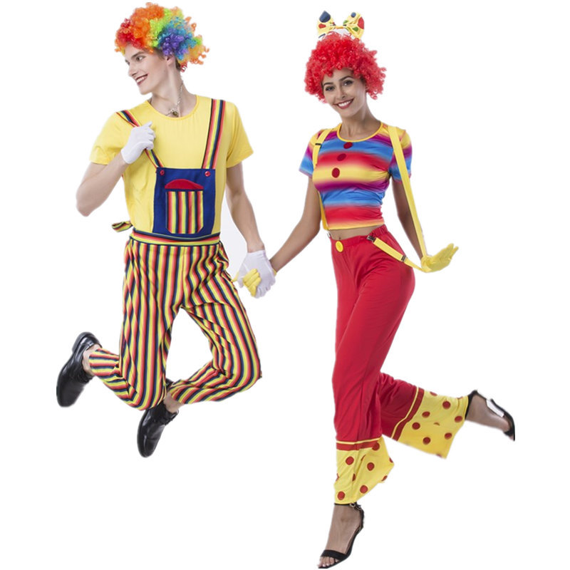Circus Clown Costume Adult Couples Halloween Cosplay Suit - MYanimec