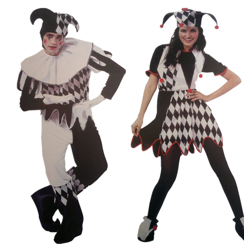 Adult Circus Clown Cosplay Outfits Couples Halloween Costume - MYanimec
