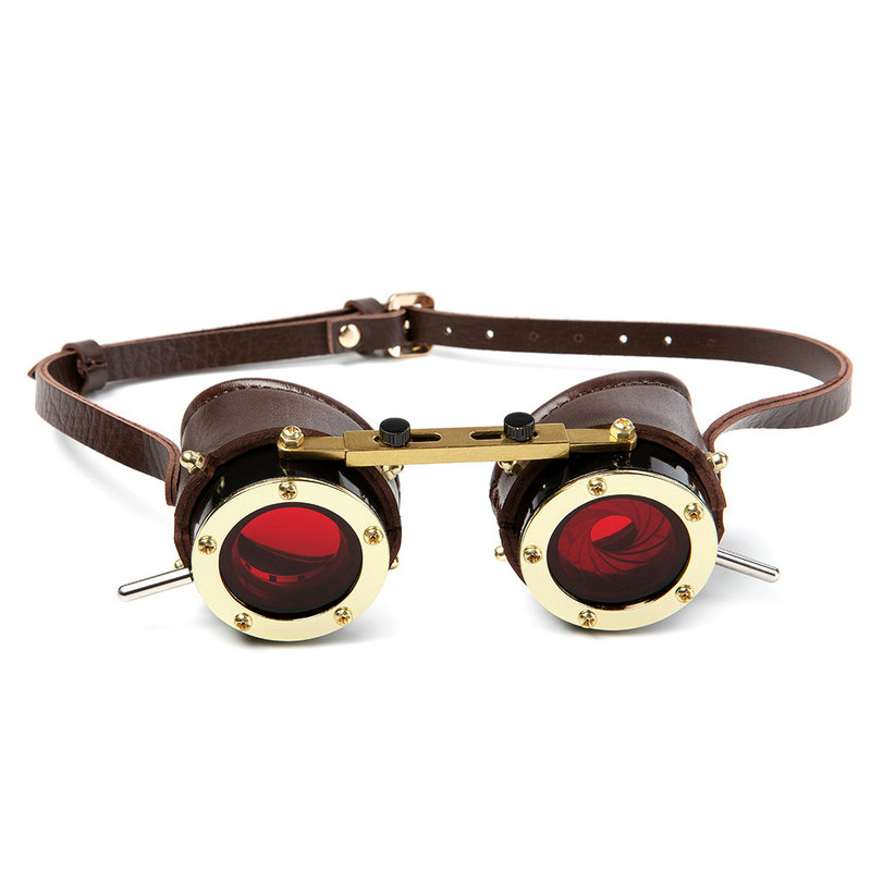 Steampunk Red Blindfold Goggles - MYanimec