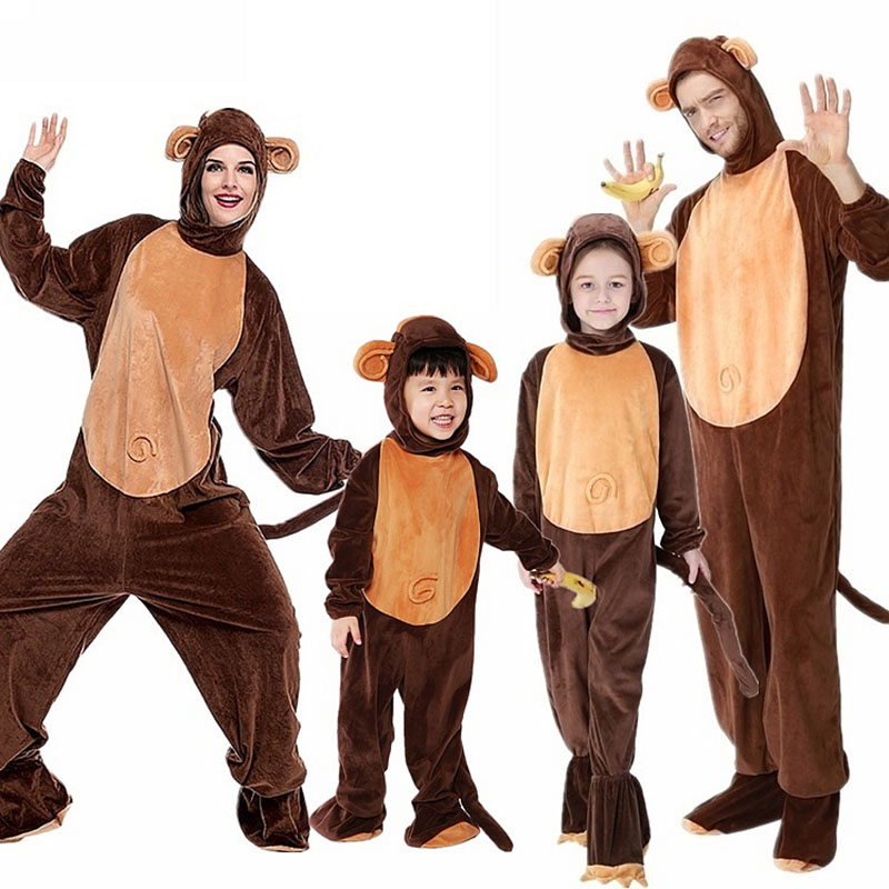 Halloween Family Costume Adult Kids Monkey Cosplay Bodysuit - MYanimec