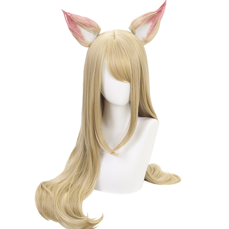 League of Legends LOL KDA Ahri Tailed Fox Wig Cosplay - MYanimec