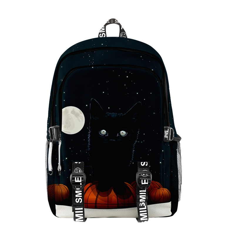 Black Halloween Pumpkin Backpack - MYanimec