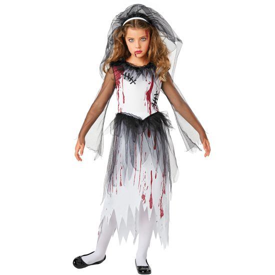 Girl’s Ghost Bride Halloween Costume Dress - MYanimec