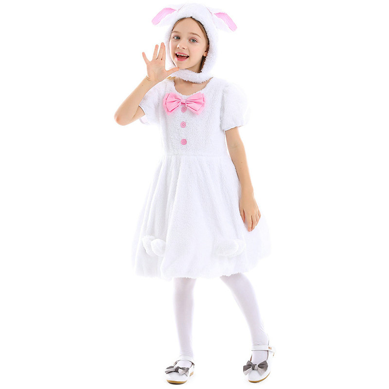 White Rabbit Dress Costume For Kids - MYanimec