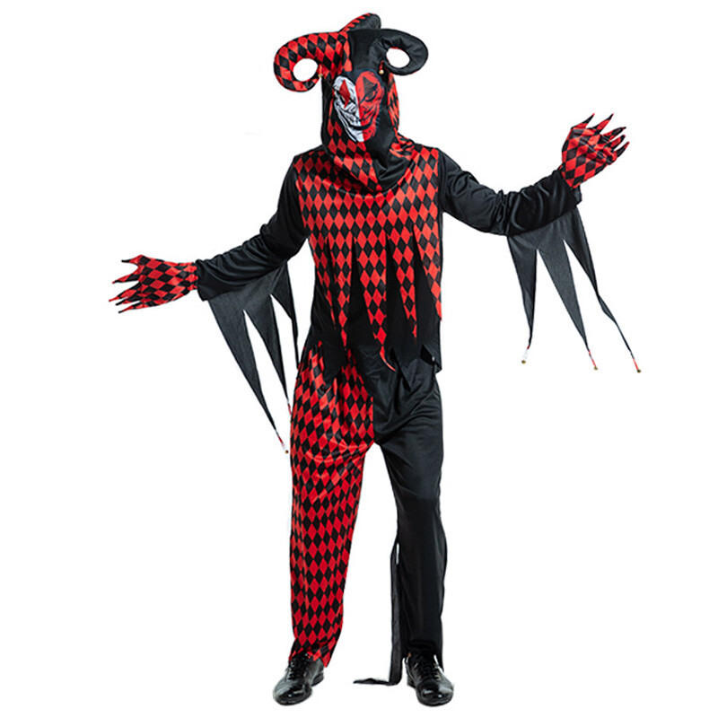 Men’s Deluxe Mardi Gras Devil Jester Costume - MYanimec