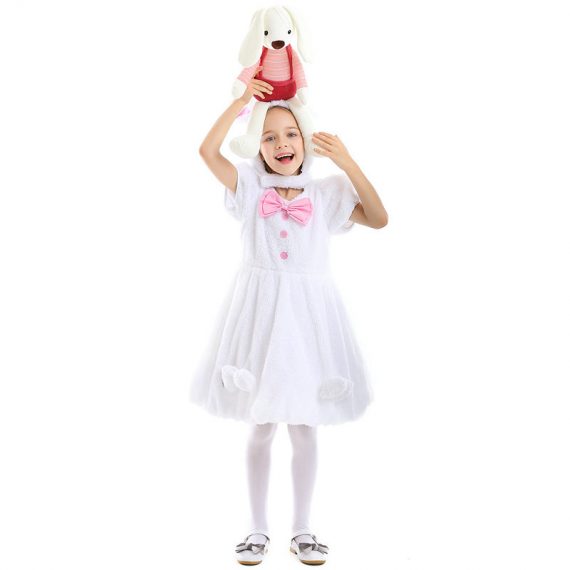 White Rabbit Dress Costume For Kids - MYanimec