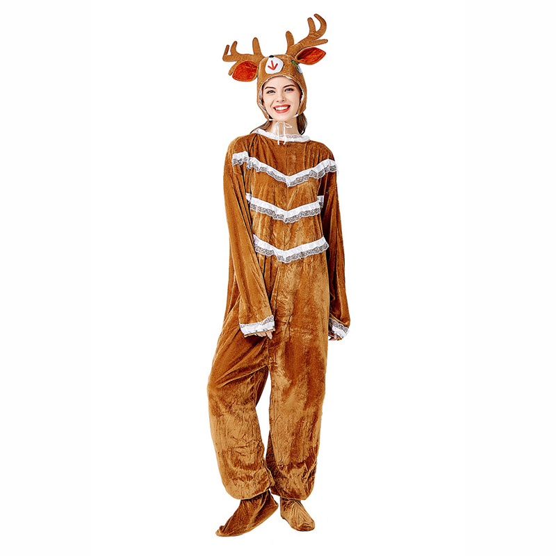 Women Reindeer Costume Jumpsuit - MYanimec