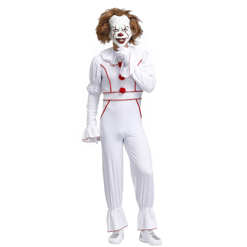 Men’s It Clown White Cosplay Costume - MYanimec