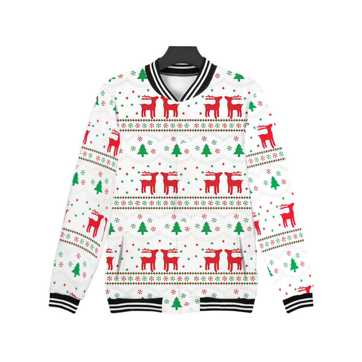 Unisex Christmas Elk Jacket Baseball Uniform - MYanimec